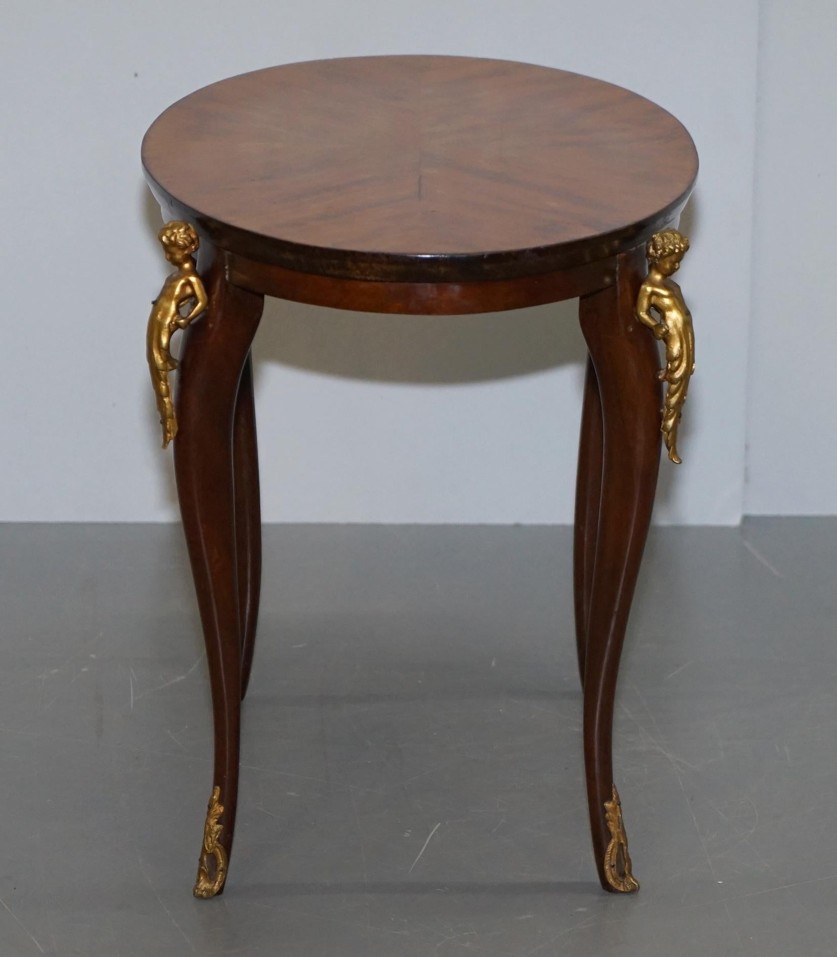 Sublime circa 1880 Tulip Wood Gilt Bronze Mounted Cherub Angle Coffee ...