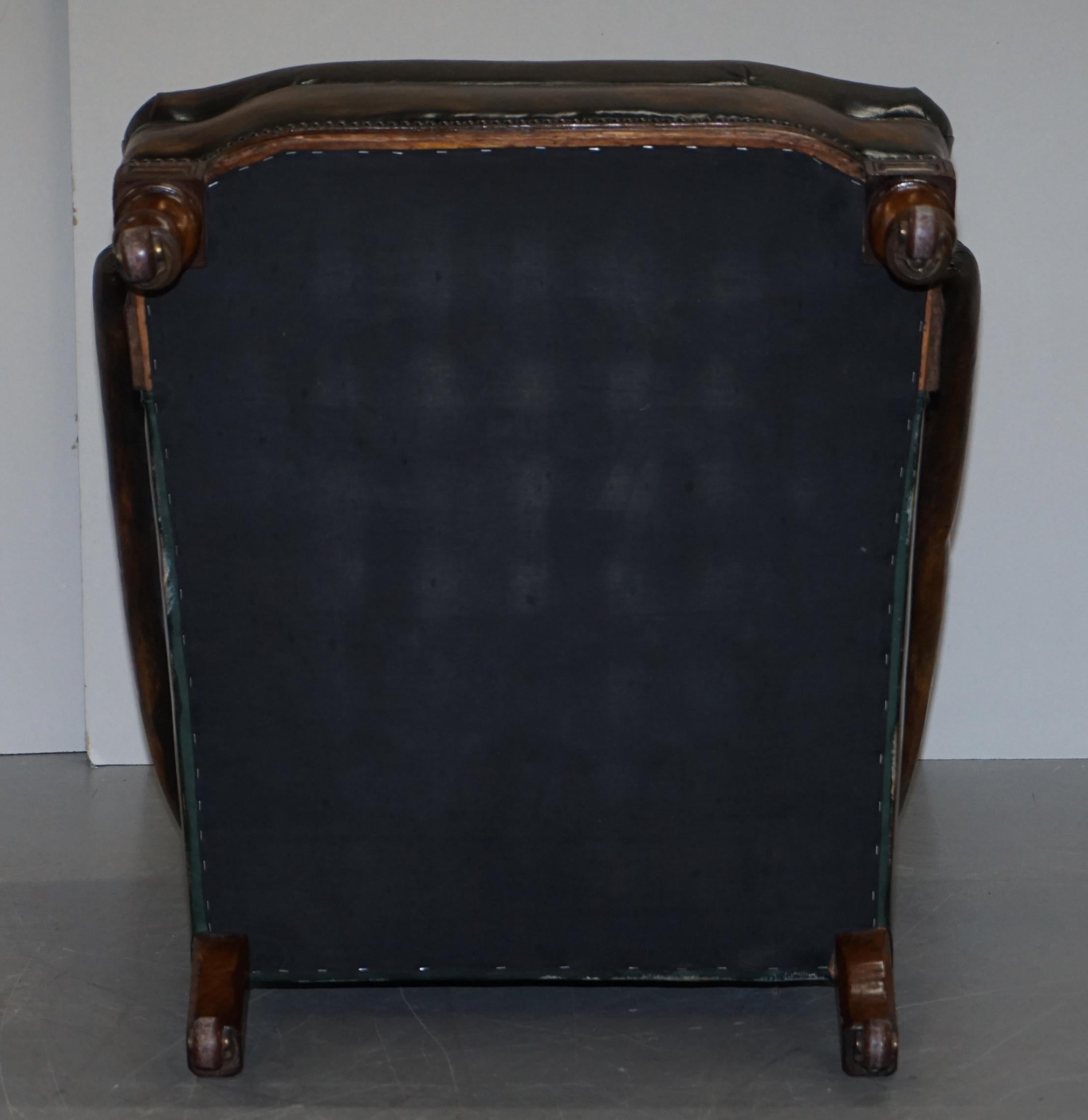 Sublime English Victorian Fully Restored Library Reading Brown Leather ...