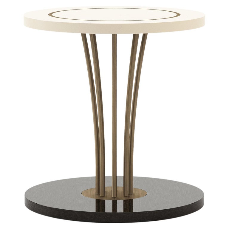 Art Deco style Sublime Side Table made with brass and lacquer, Handmade ...