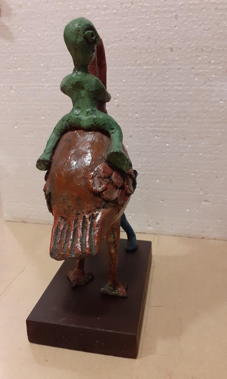 Subrata Biswas - Childhood play , Bronze Sculpture, Green Blue Patina ...