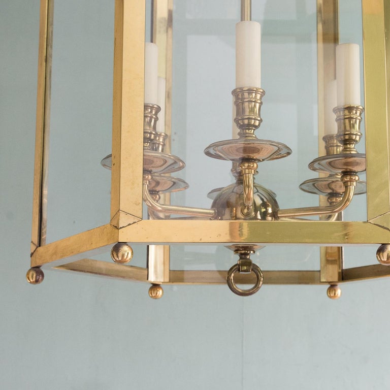Substantial Brass Hexagonal Regency Style Hall Lantern at 1stDibs