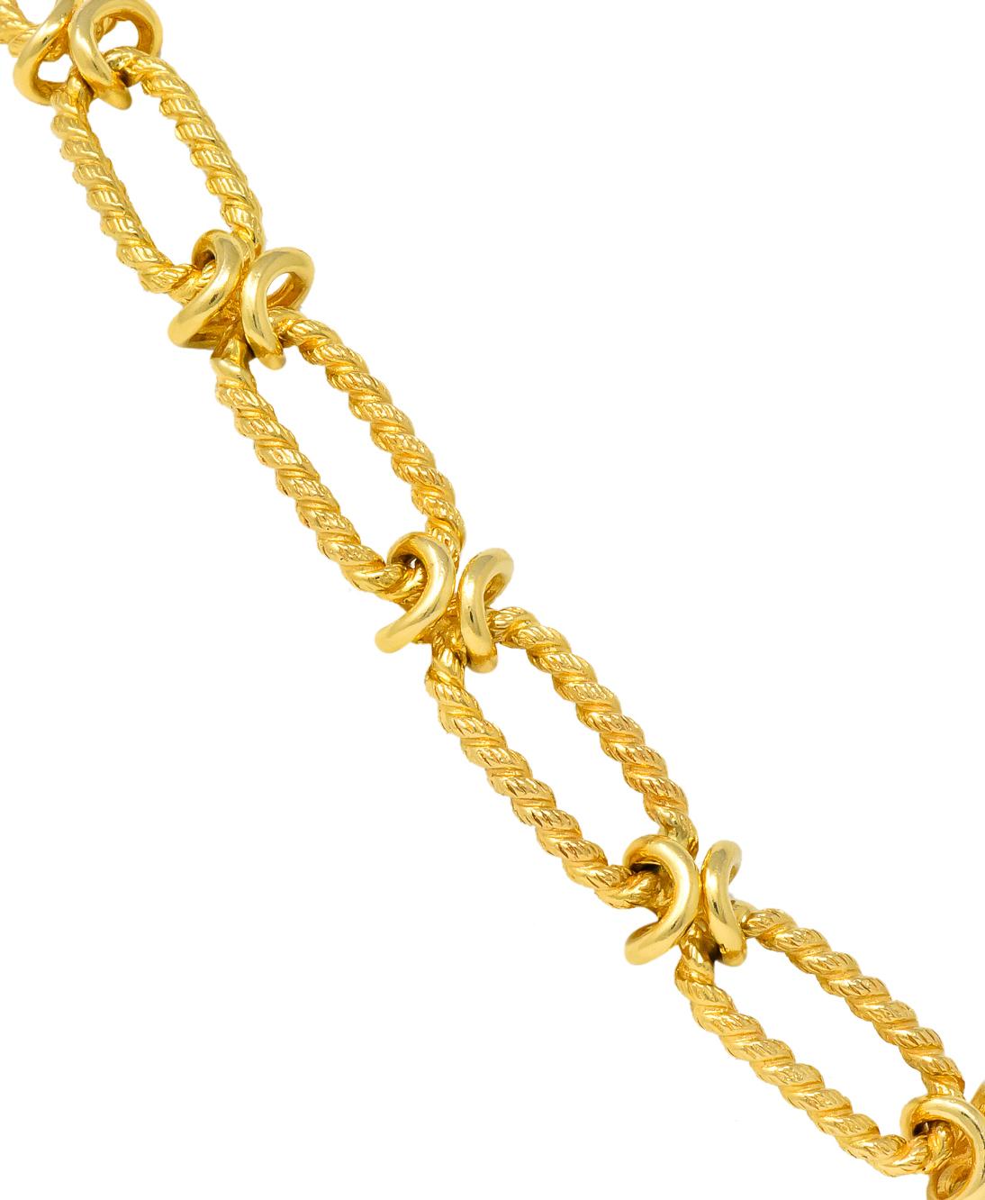 Substantial Contemporary 14 Karat Gold Necklace with Extender at ...
