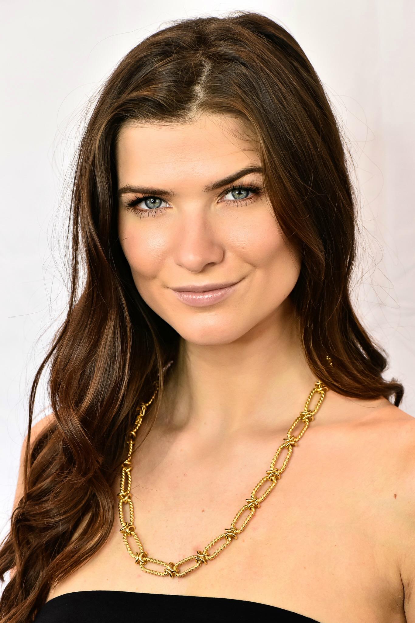 Substantial Contemporary 14 Karat Gold Necklace with Extender at ...