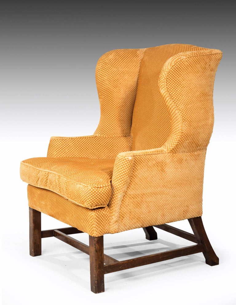 Substantial George III Mahogany Wing Chair at 1stDibs