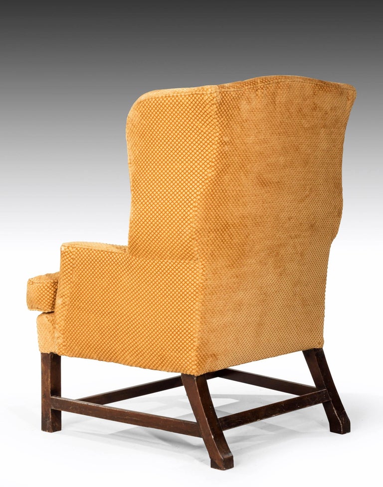 Substantial George III Mahogany Wing Chair at 1stDibs