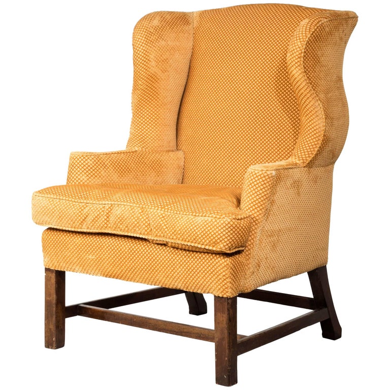 Substantial George III Mahogany Wing Chair at 1stDibs