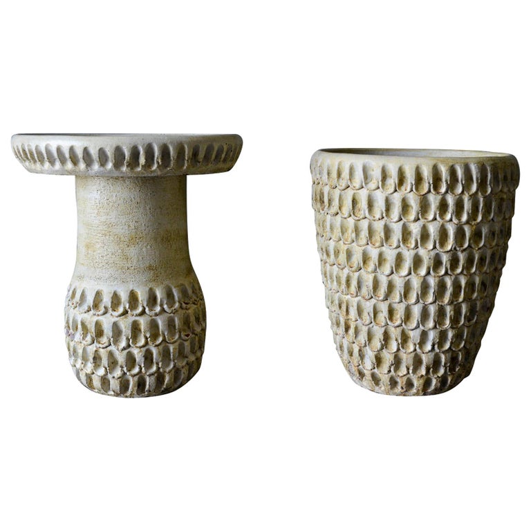 Substantial Glazed Planters by California Artist Sam Trujillo, 1983 at ...