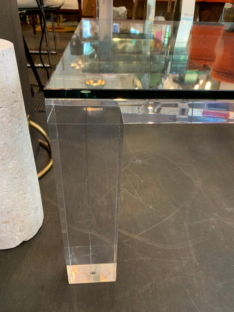 Substantial Heavy Acrylic and Glass Cocktail Table For Sale at 1stDibs