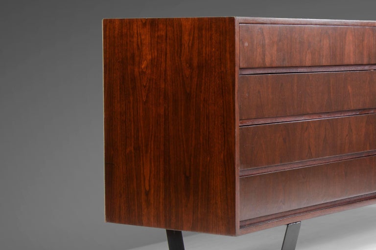 Mid Century Credenza / Sideboard / Long Dresser on an Angular Steel ...