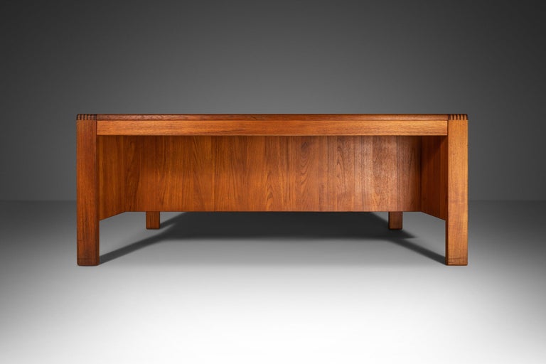 Substantial Mid-Century Modern Executive Desk by D-Scan in Teak, c ...