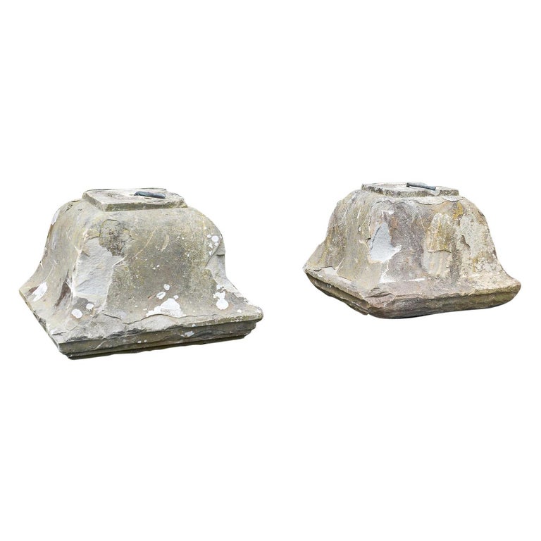 Substantial Stone Pier Caps / Plinths, 20th Century For Sale at 1stDibs