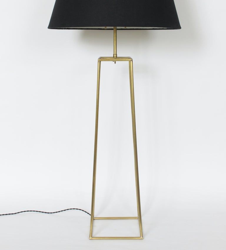Substantial Tommi Parzinger Style Brass Box Form Table Lamp, 1950s For ...