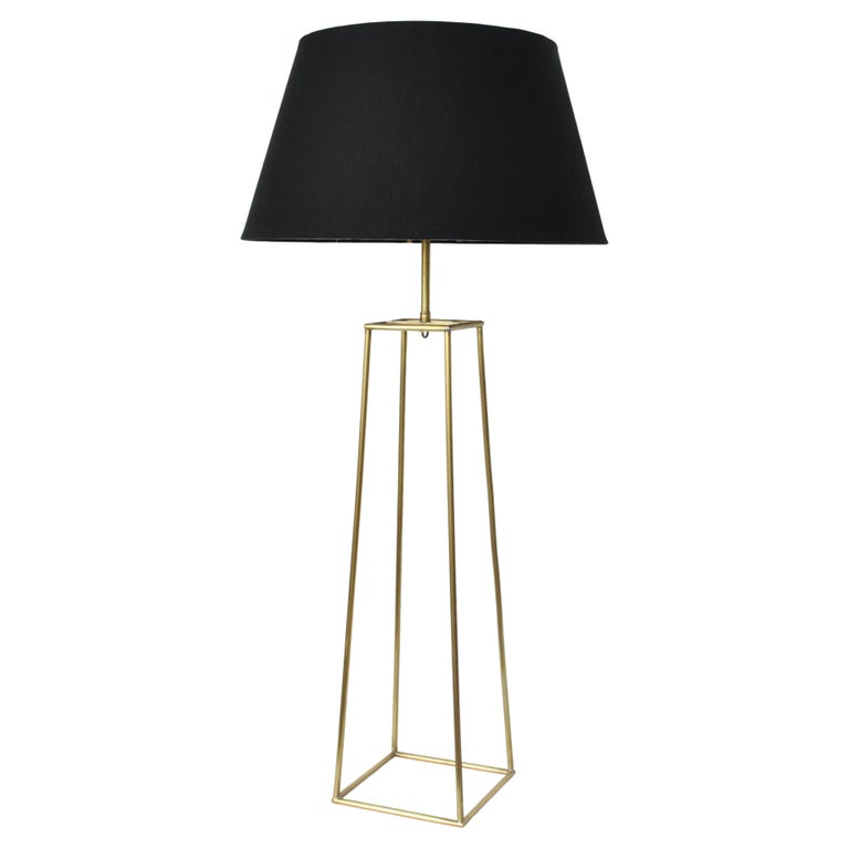 Substantial Tommi Parzinger Style Brass Box Form Table Lamp, 1950s For ...