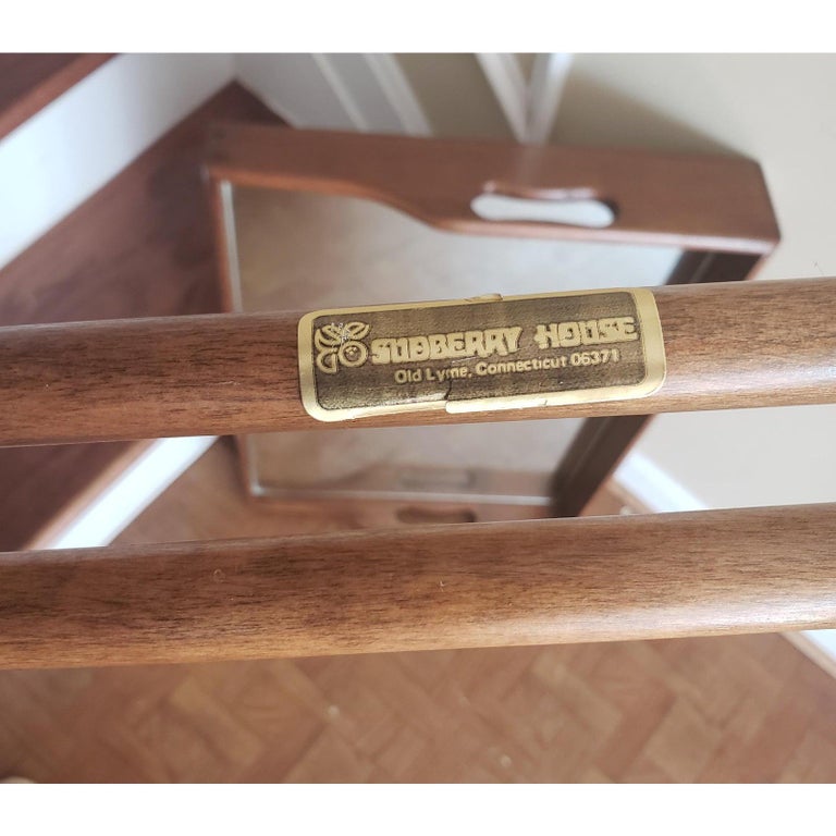 Sudberry House Walnut Mirrored Butler Tray Table with Folding Stand at ...