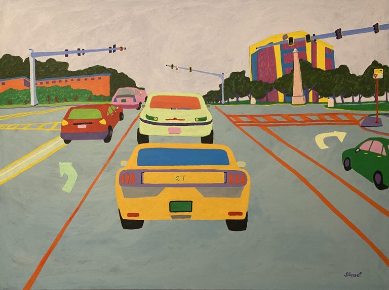 Sue Graef - Behind the Mustang, Painting, Acrylic on Canvas For Sale at ...
