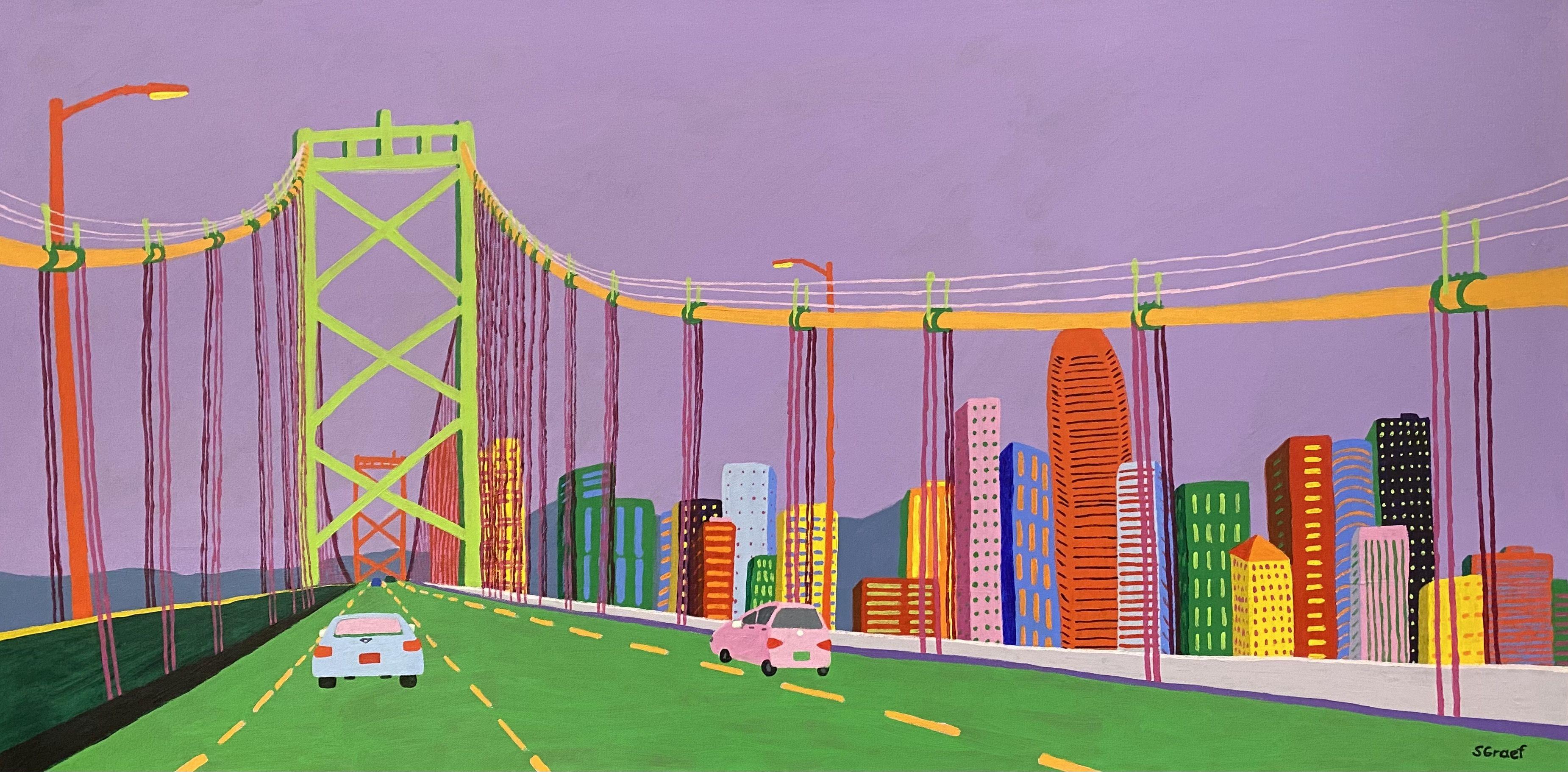 Sue Graef - Oakland Bay Bridge, Painting, Acrylic on Canvas For Sale at ...