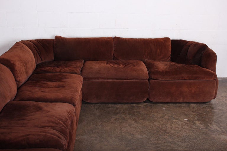 Suede Sectional Sofa by Alberto Rosselli for Saporiti at 1stDibs ...