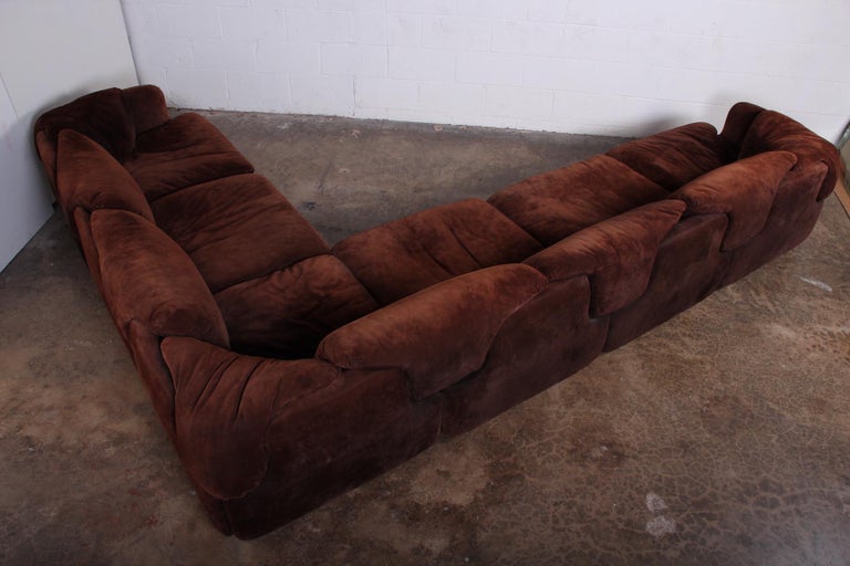 Suede Sectional Sofa by Alberto Rosselli for Saporiti at 1stDibs ...