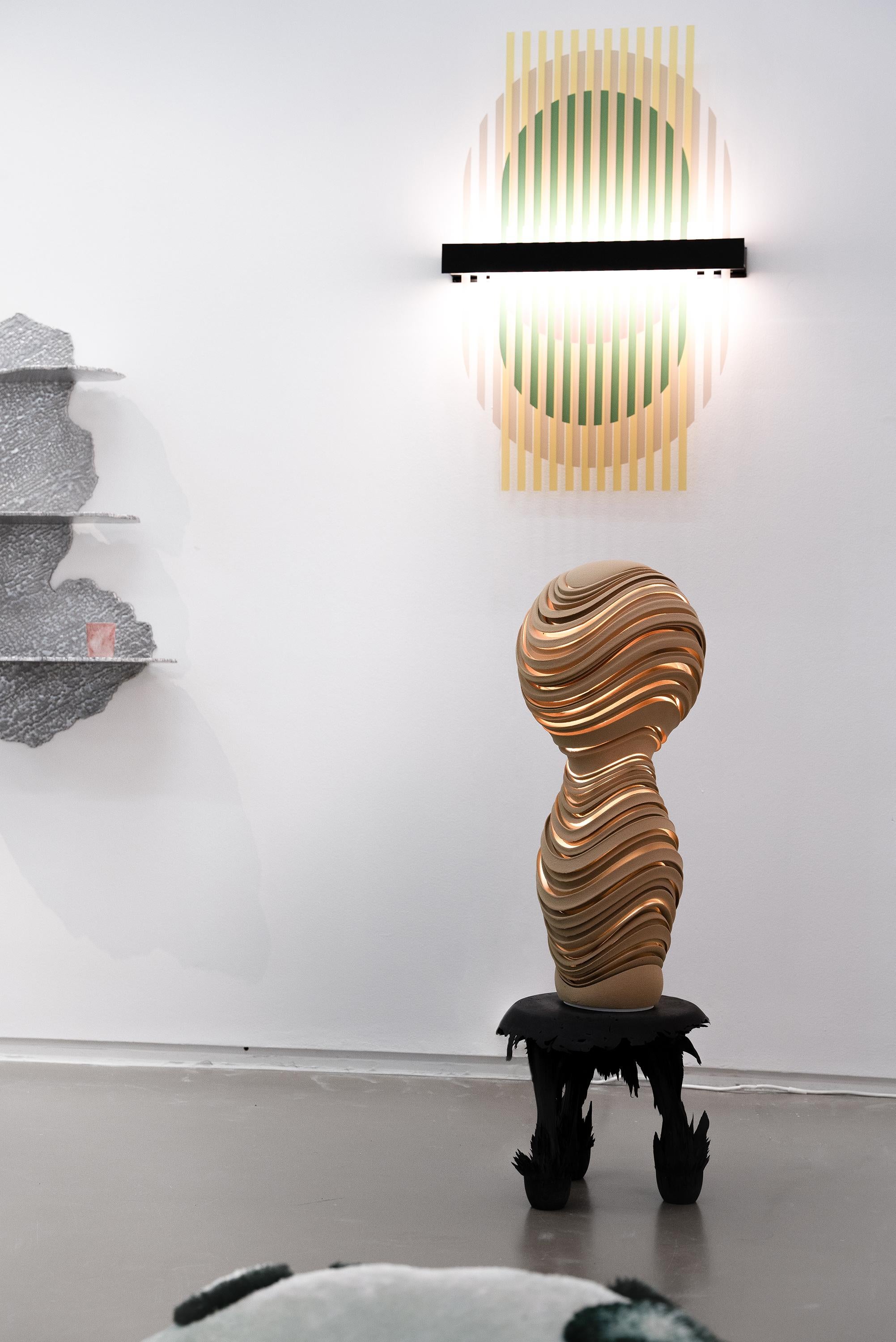 Suede Table Lamp, 3D-Printed Sand, Sculptural Organic, Unique Ambient ...