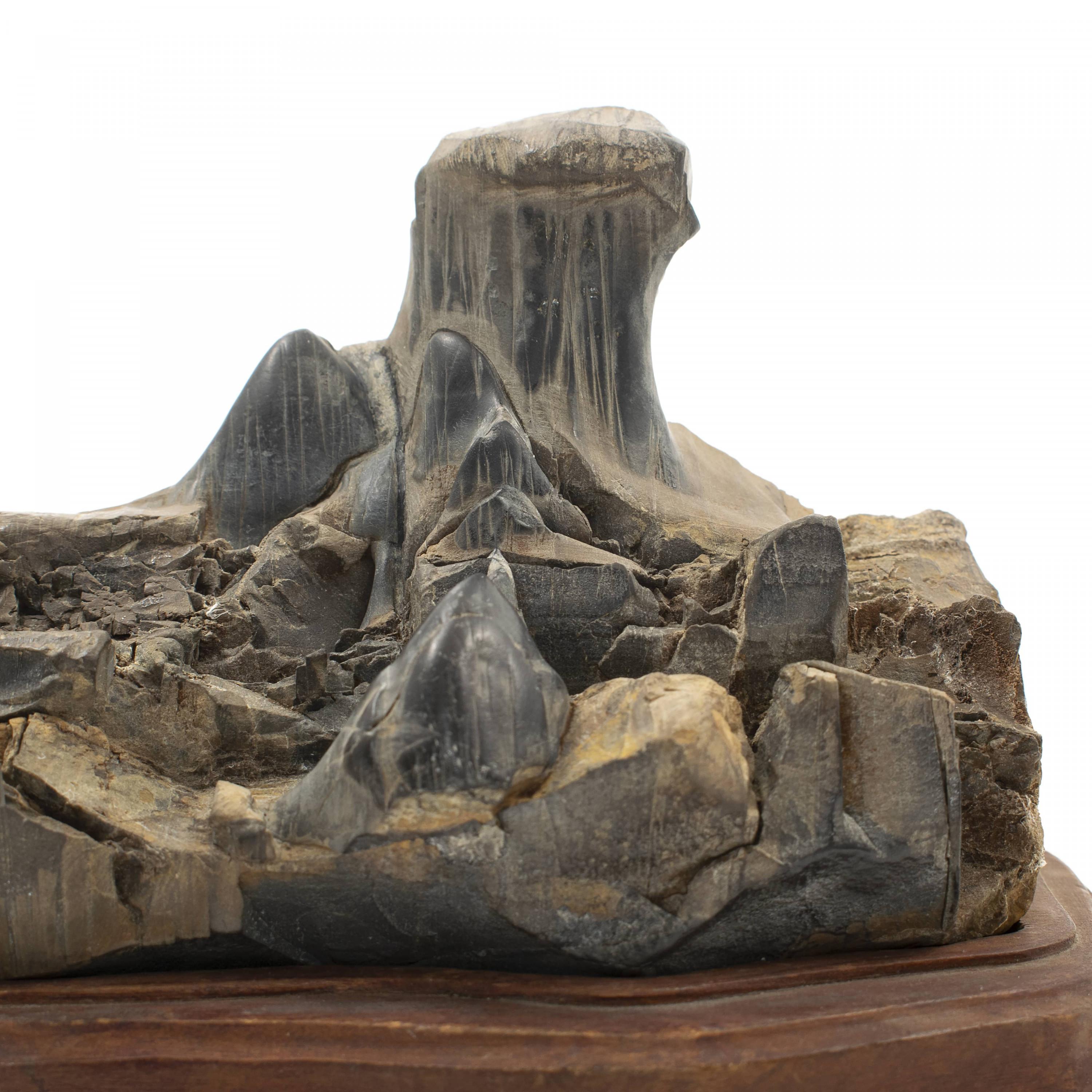 Suiseki Rock-Stone on Wooden Base For Sale at 1stDibs