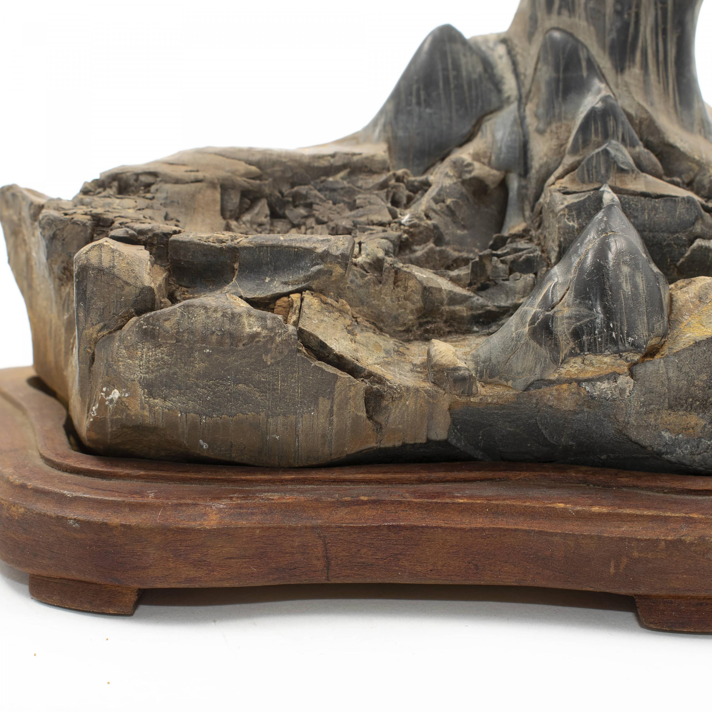 Suiseki Rock-Stone on Wooden Base For Sale at 1stDibs