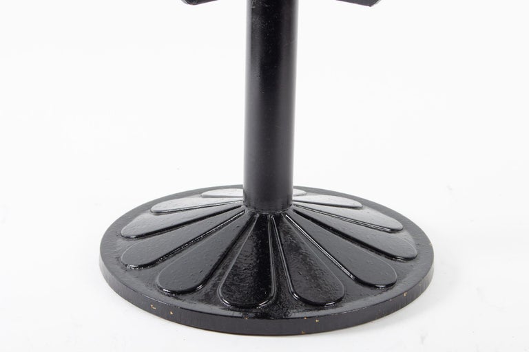 Suite of 3-Bar Stools in Steel and Leather, 1920, Cast Iron and Steel ...