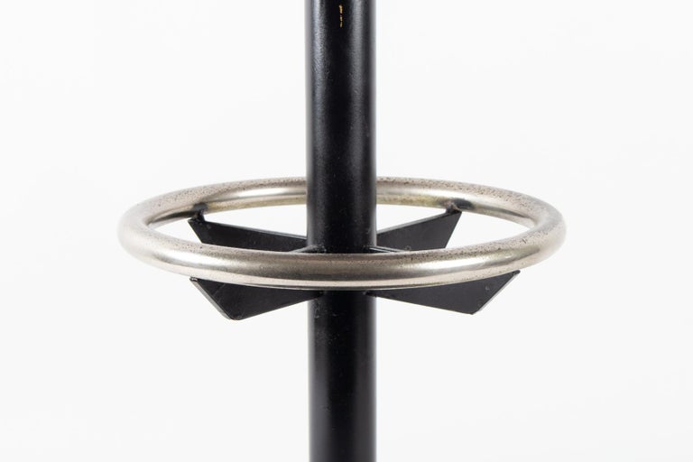 Suite of 3-Bar Stools in Steel and Leather, 1920, Cast Iron and Steel ...