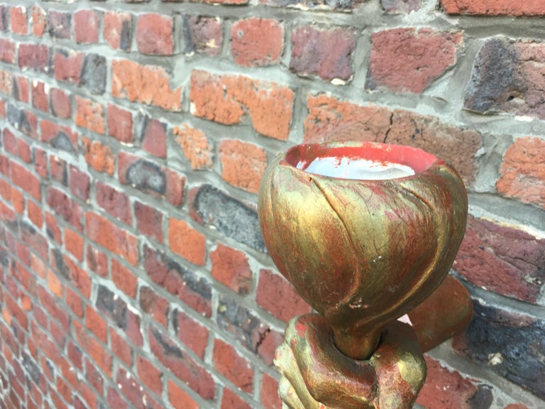 Suite of 4 Patinated Plaster Appliqués, circa 1950 For Sale at 1stDibs