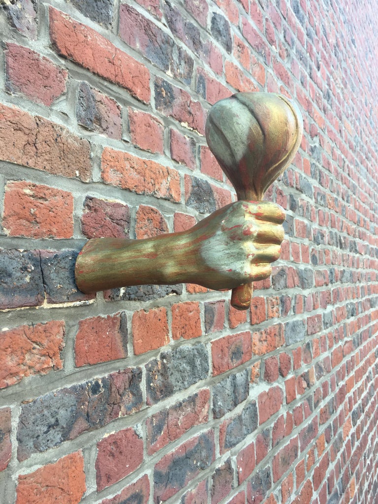 Suite of 4 Patinated Plaster Appliqués, circa 1950 For Sale at 1stDibs