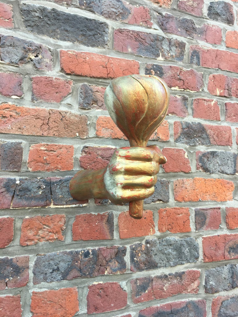 Suite of 4 Patinated Plaster Appliqués, circa 1950 For Sale at 1stDibs