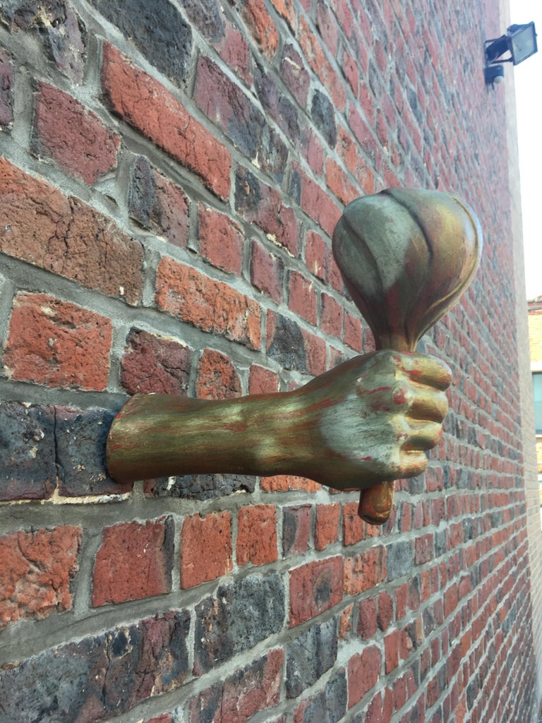 Suite of 4 Patinated Plaster Appliqués, circa 1950 For Sale at 1stDibs