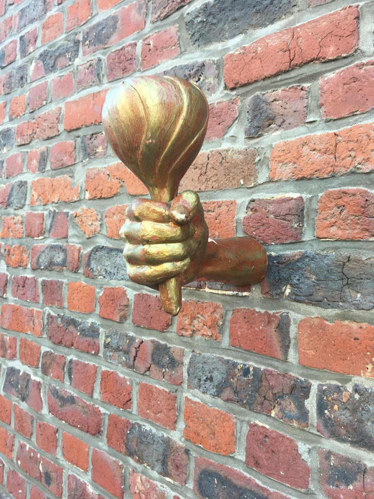 Suite of 4 Patinated Plaster Appliqués, circa 1950 For Sale at 1stDibs