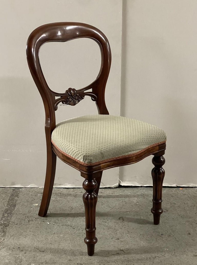 Suite Of 4 Victorian Style Hardwood Balloon Back Dining Chairs For Sale ...