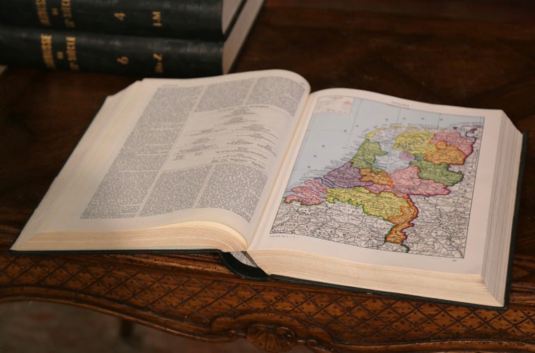 Suite of 6 Early 20th Century French Leather Bound Dictionary Books ...
