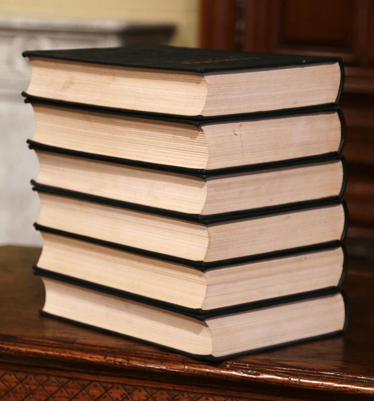 Suite of 6 Early 20th Century French Leather Bound Dictionary Books ...