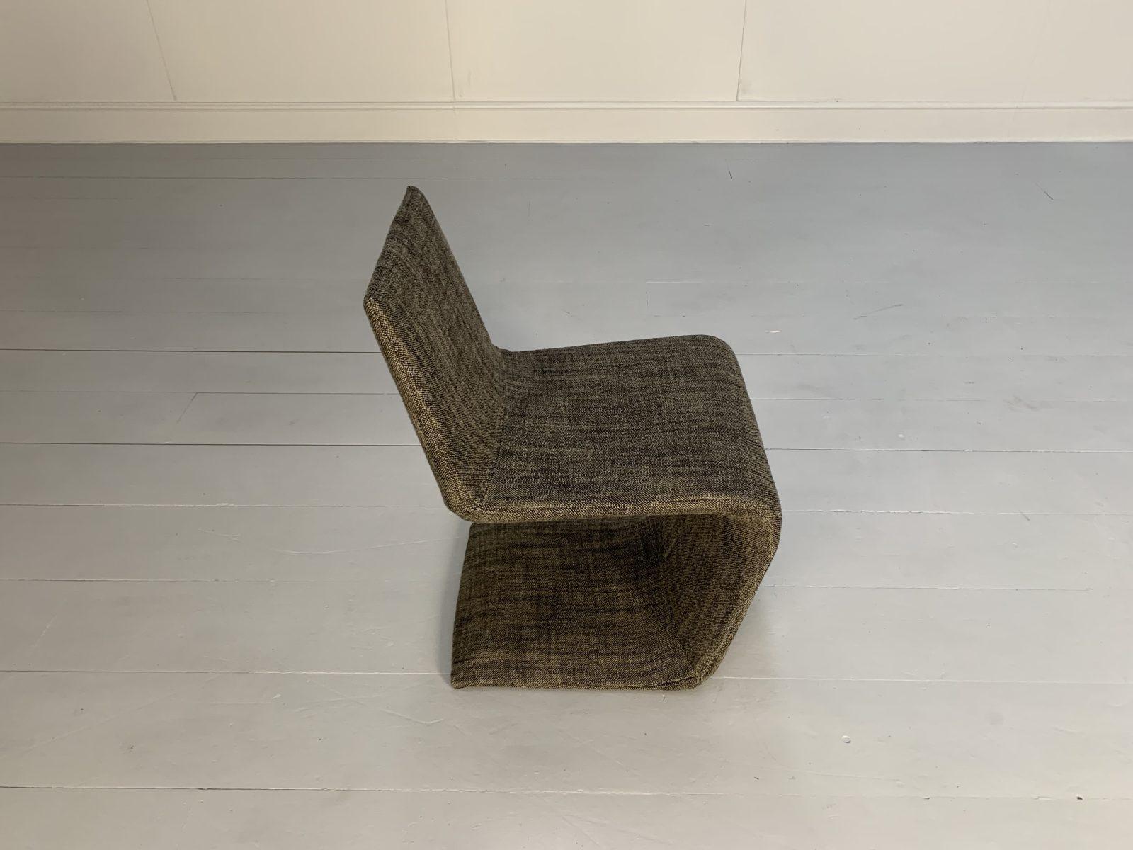 Suite of 6 Minotti “Phillips” Dining Chairs – in Woven Wool Fabric For ...