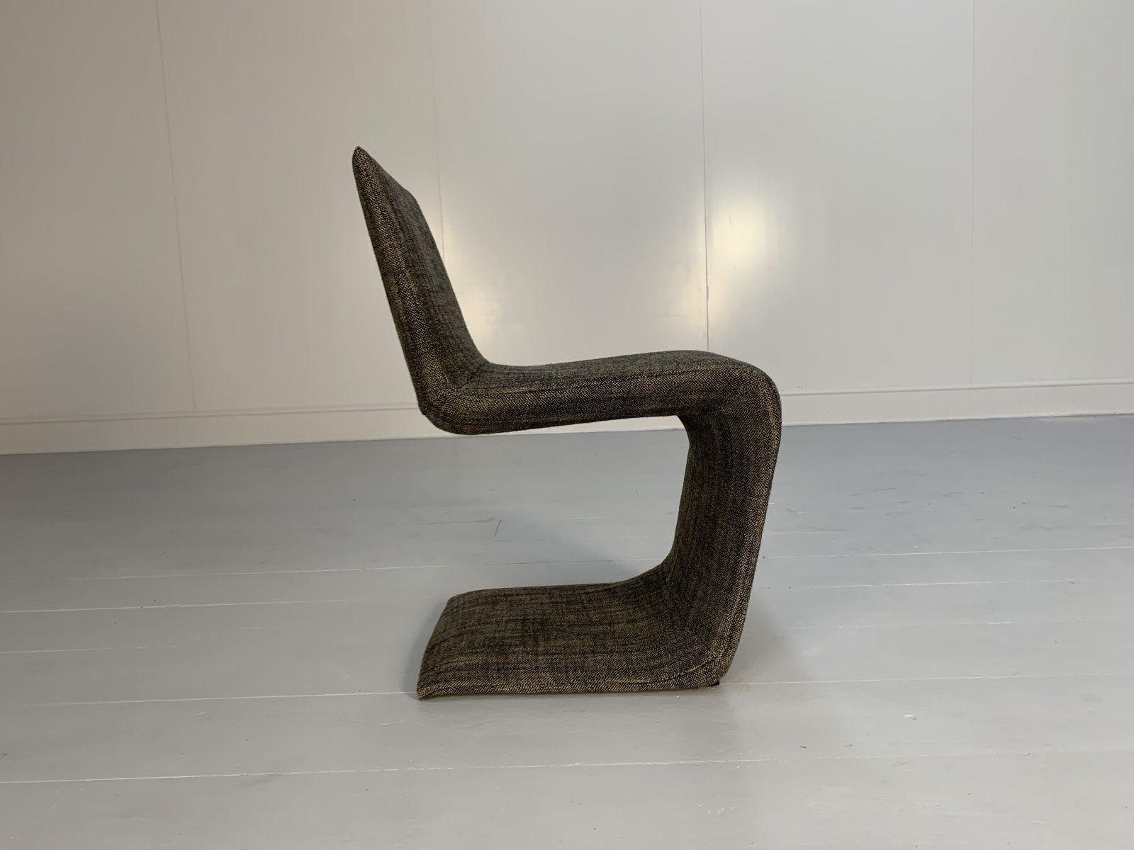 Suite of 6 Minotti “Phillips” Dining Chairs – in Woven Wool Fabric For ...