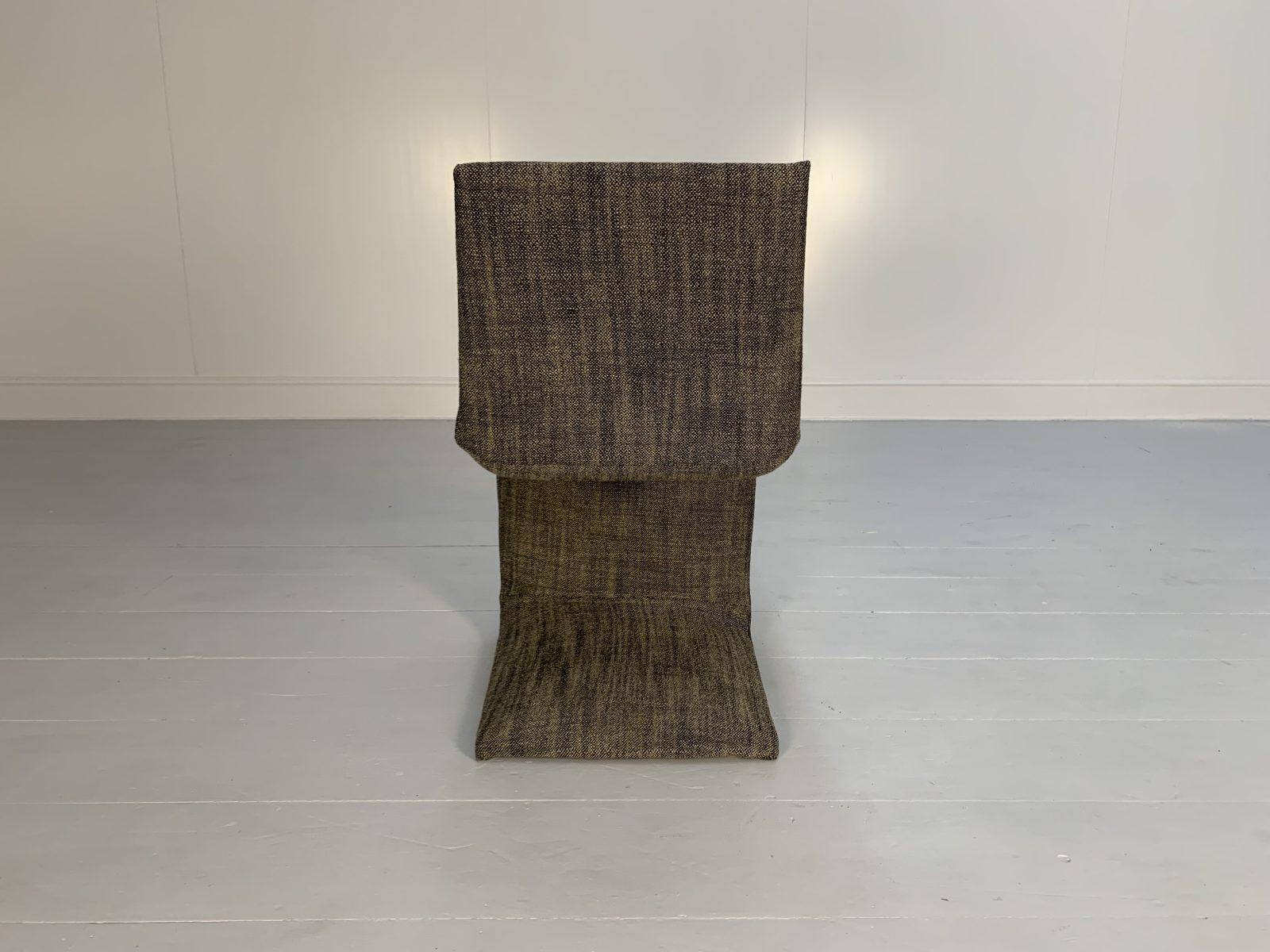 Suite of 6 Minotti “Phillips” Dining Chairs – in Woven Wool Fabric For ...