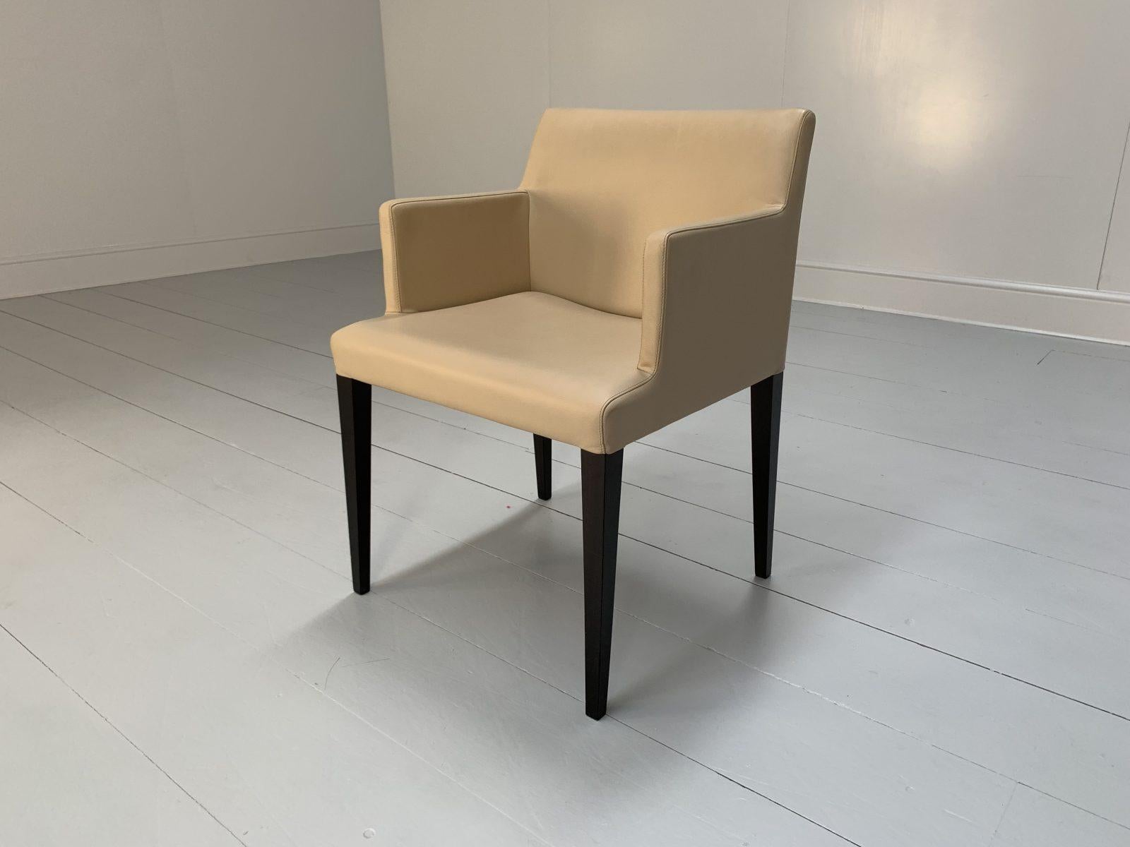 Suite of 6 Poltrona Frau “Liz B” Dining Chairs – In Brown “Pelle Frau ...
