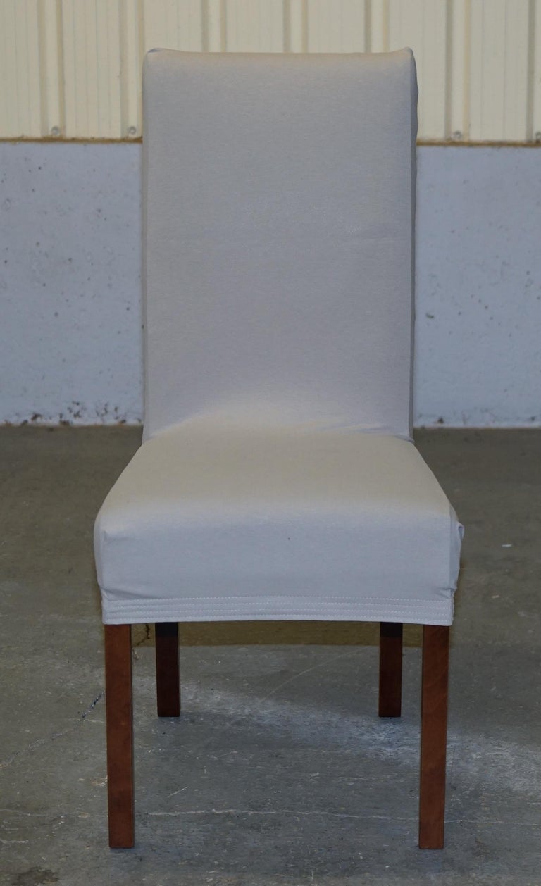 Suite of Six Bicast Leather Contemporary Dining Chairs with Custom Made ...