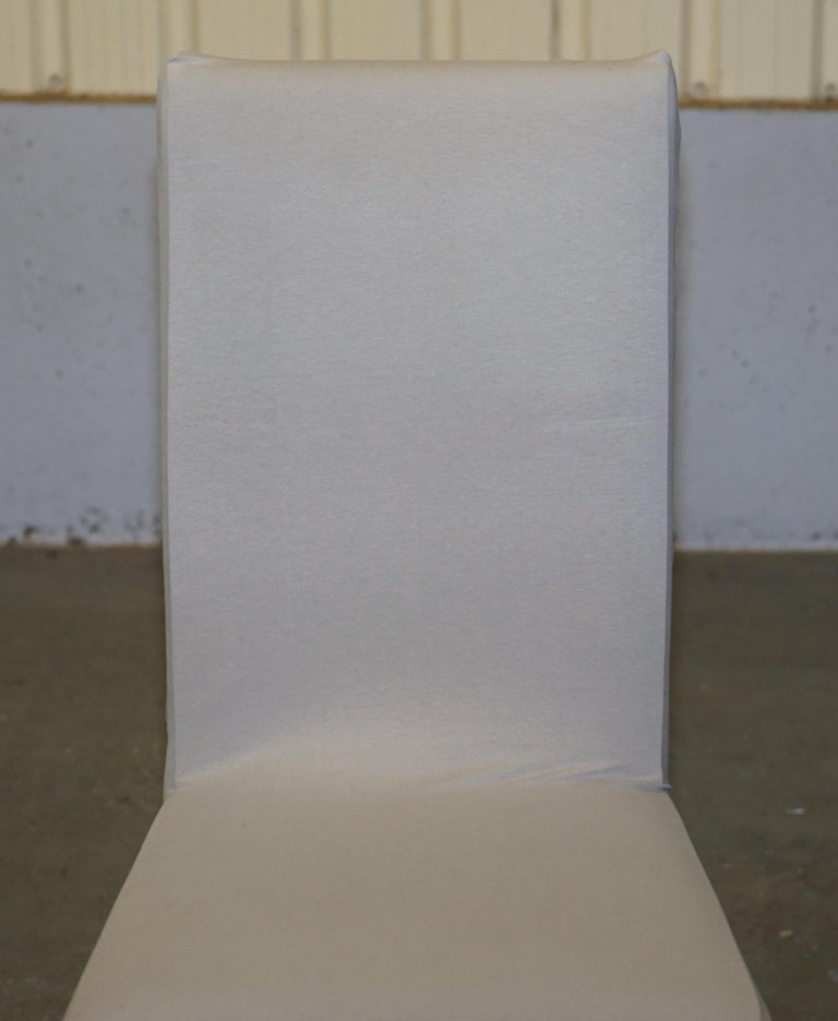 Suite of Six Bicast Leather Contemporary Dining Chairs with Custom Made ...