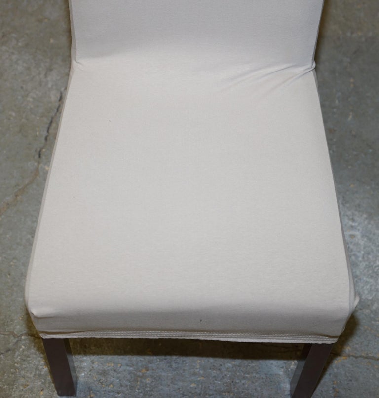Suite of Six Bicast Leather Contemporary Dining Chairs with Custom Made ...