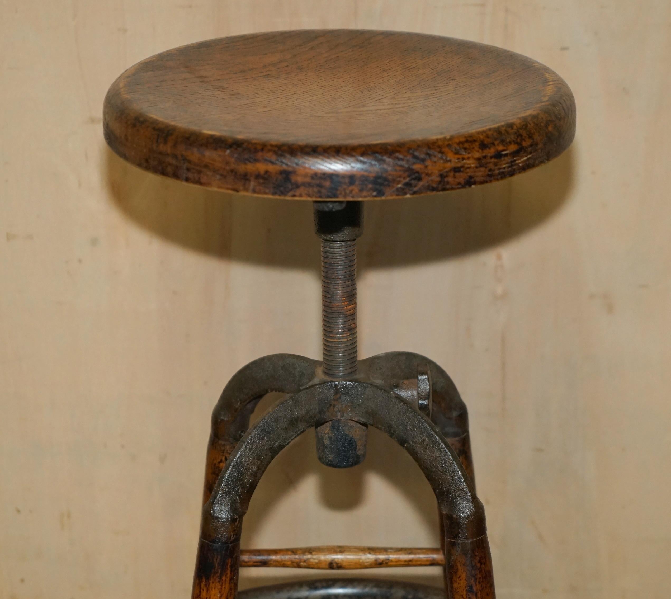 SUITE OF THREE ANTiQUE INDUSTRIAL PAINTERS HEIGHT ADJUSTABLE BAR ...