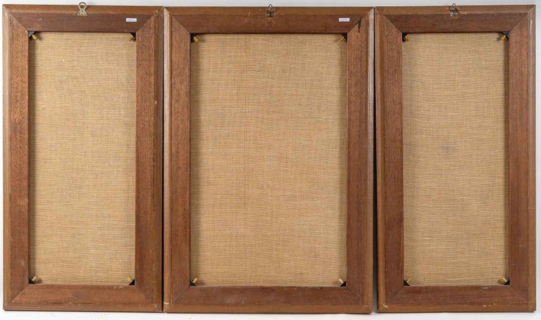 Suite of Three Paintings Forming a Triptych. For Sale at 1stDibs