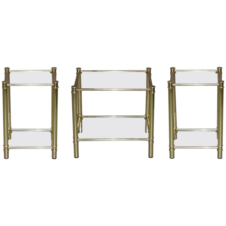 Suite of Three Vintage Gold Gilt Tables, Pair of Side Table and One ...