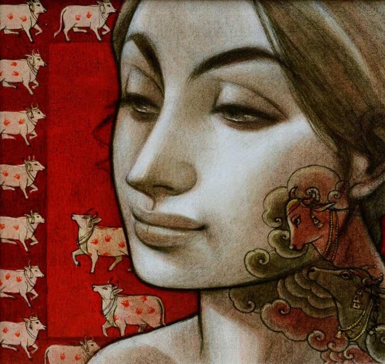 Sukanta Das - Sans titre, figuratif, technique mixte sur toile, par un ...