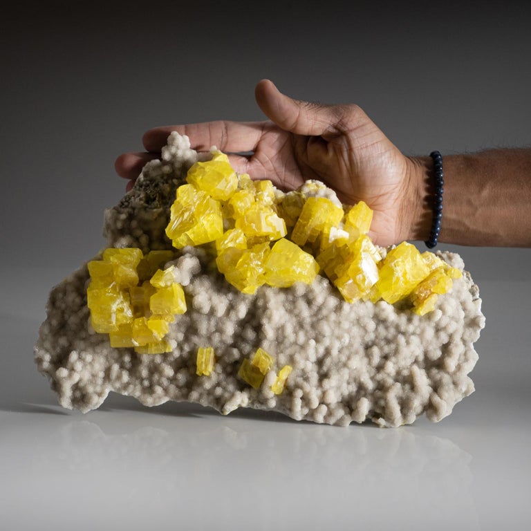 Sulfur on Aragonite Mineral from Agrigento Province, Sicily, Italy For ...
