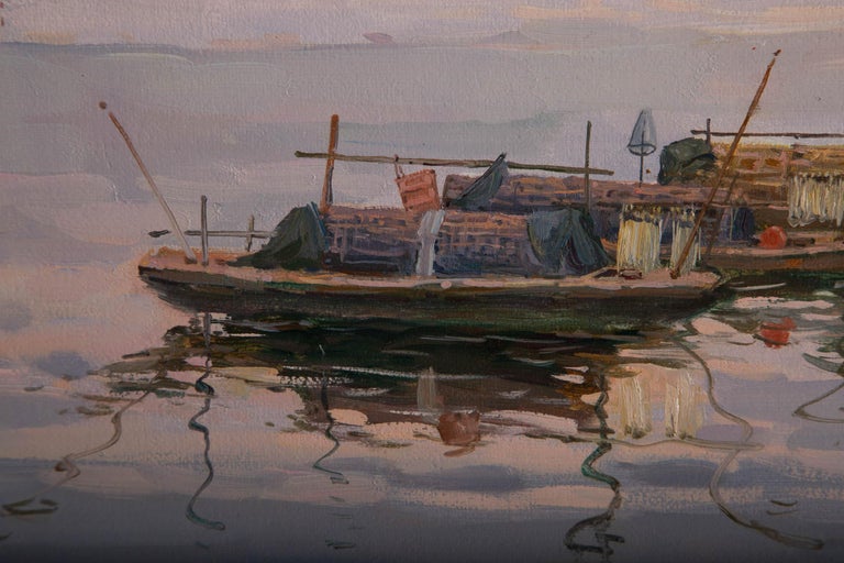 Suli Hu - Suli Hu Impressionist Original Oil Painting "Boat" For Sale ...