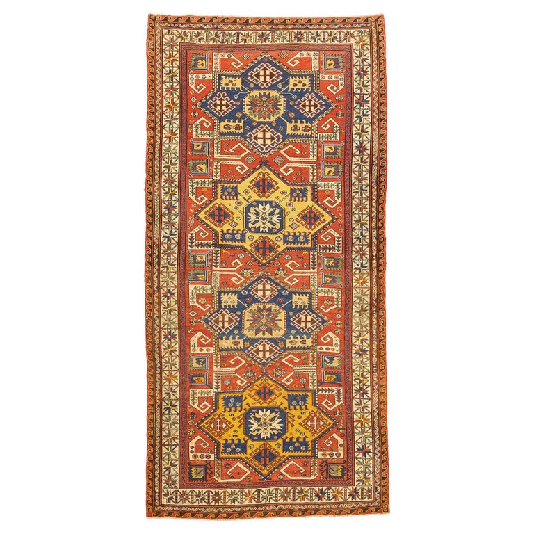 Sumak Rug Flat-Weave with Geometric Motifs and Vibrant Colors For Sale ...