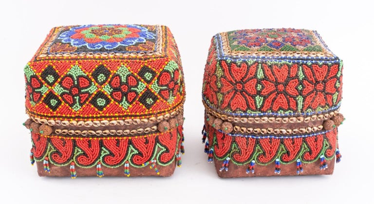 Sumatran Beaded Boxes, Group of 9 For Sale at 1stDibs